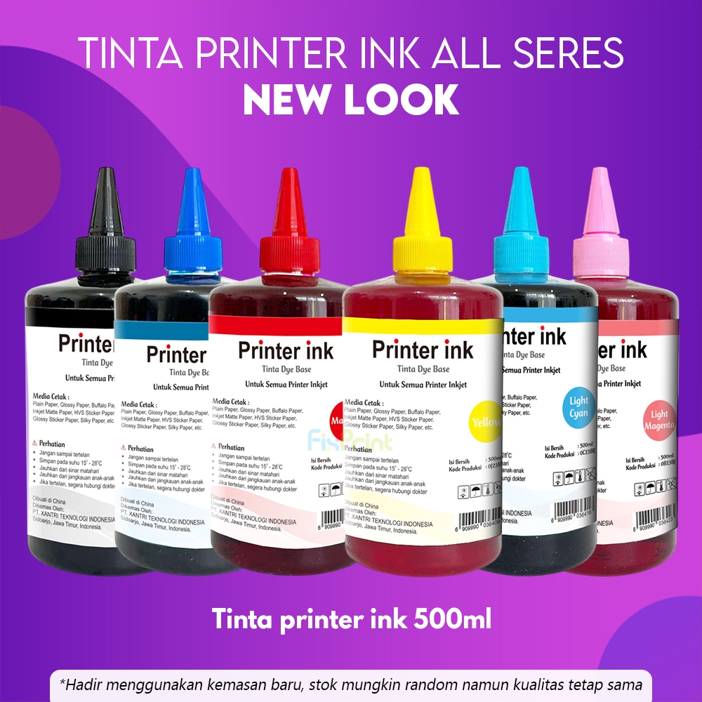 Jual FixPrint Tinta Printer Ink Universal 500ml T664 673 001 003 774 ...