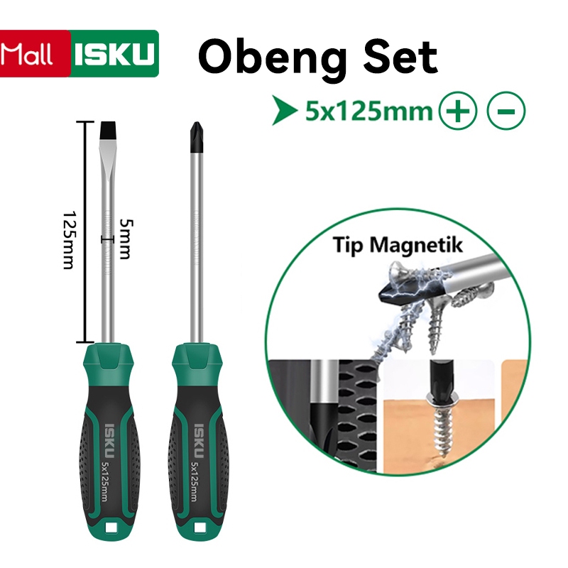 Jual ISKU Set Obeng 2 Pcs 6*125mm/Alat Perkakas Screwdriver Set Tip ...