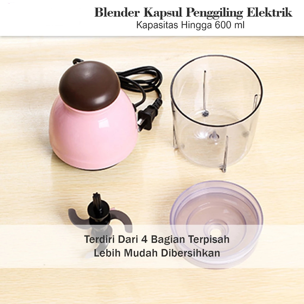 Jual Blender Kapsul Electric 600 ML Blender MPASI Blender Chopper Jus ...