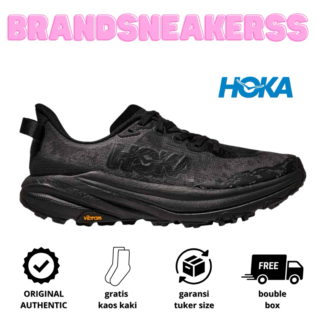 Jual SEPATU HIKING TRAILRUN HOKA ORIGINAL HOKA SPEEDGOAT 6 BLACK BLACK ...