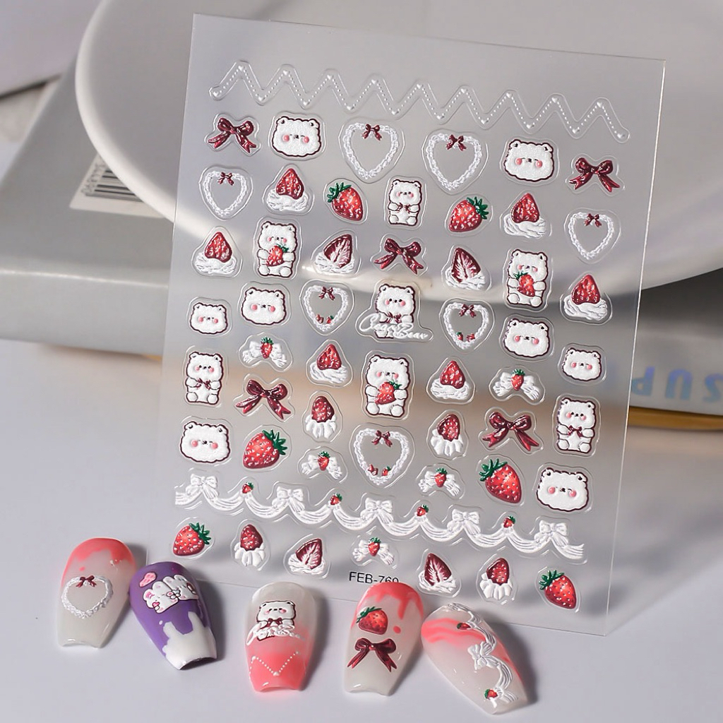 Jual STICKER KUKU TEDDY BEAR Nail Art Premium Stiker 5D Timbul | Shopee ...