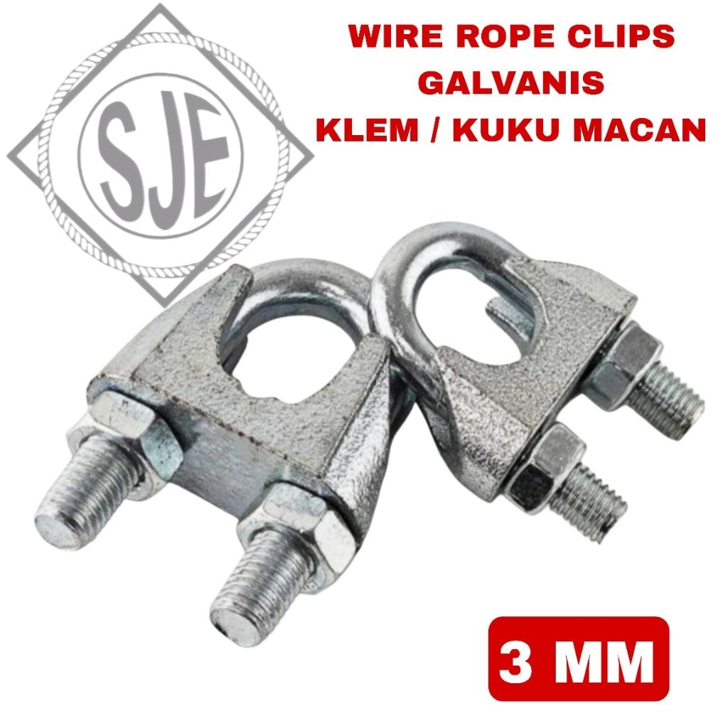 Jual klem sling baja 3mm / kuku macan 3mm / klem kabel baja 3mm / wire ...
