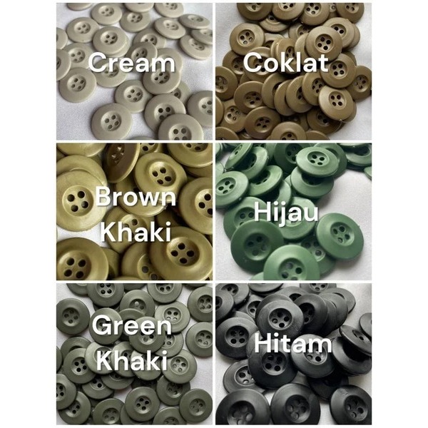 Jual Kancing Plastik 30L (19mm) 4 Lubang Tebal 2mm - 1 Pack Isi 12 pcs ...