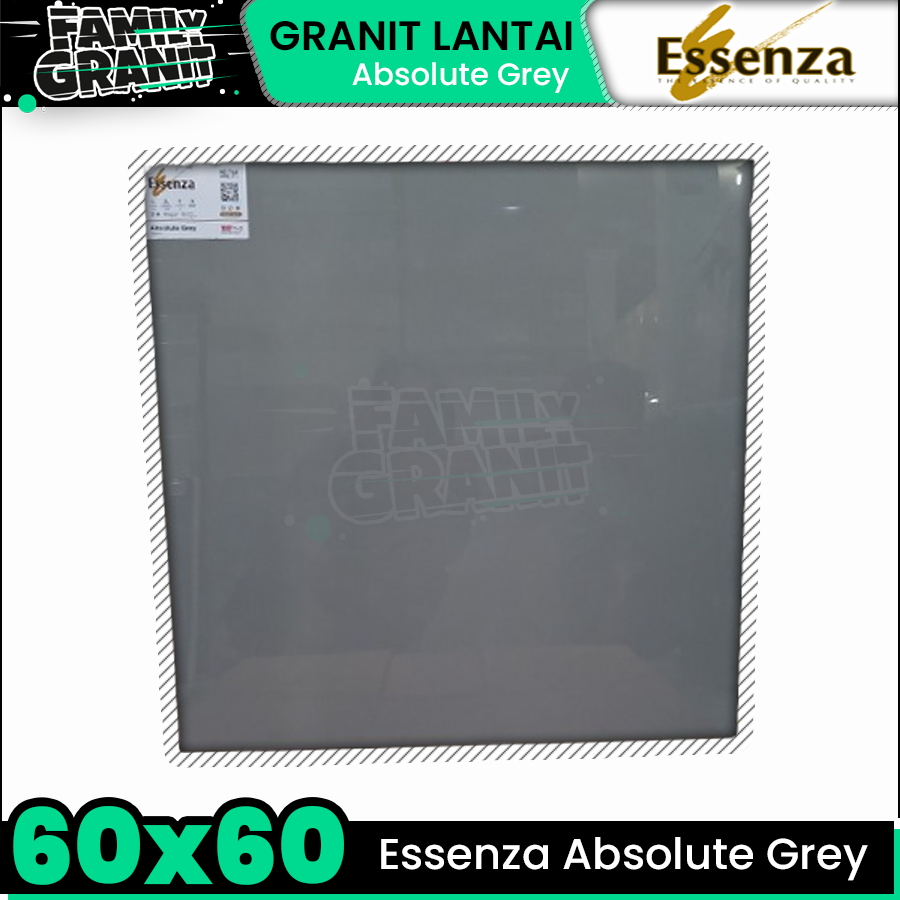Jual Granit Lantai 60x60 Essenza Absolute Grey / Abu abu Polos Glossy ...