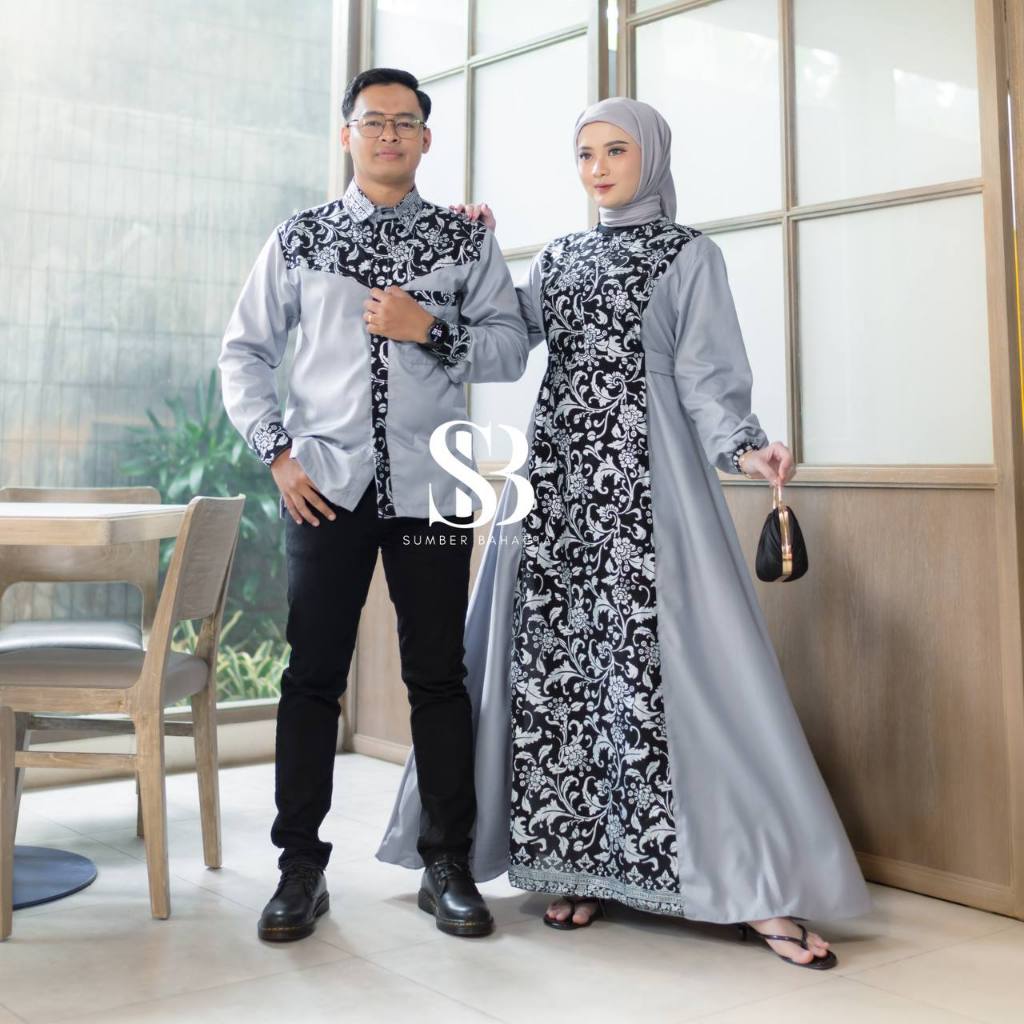 Jual set dress gamis couple baju couple pasangan gaun pesta muslimah ...