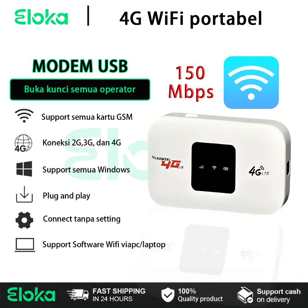 Jual Eloka MIFI MODEM WIFI 4G UNLOCK OPERATOR Perdana Telkomsel By.u ...