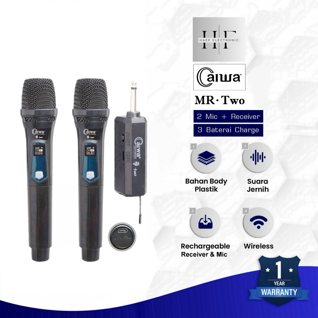 Jual Microphone Wireless CAIWA Mr-Two Mic Wireless Anti Noise Bisa di ...