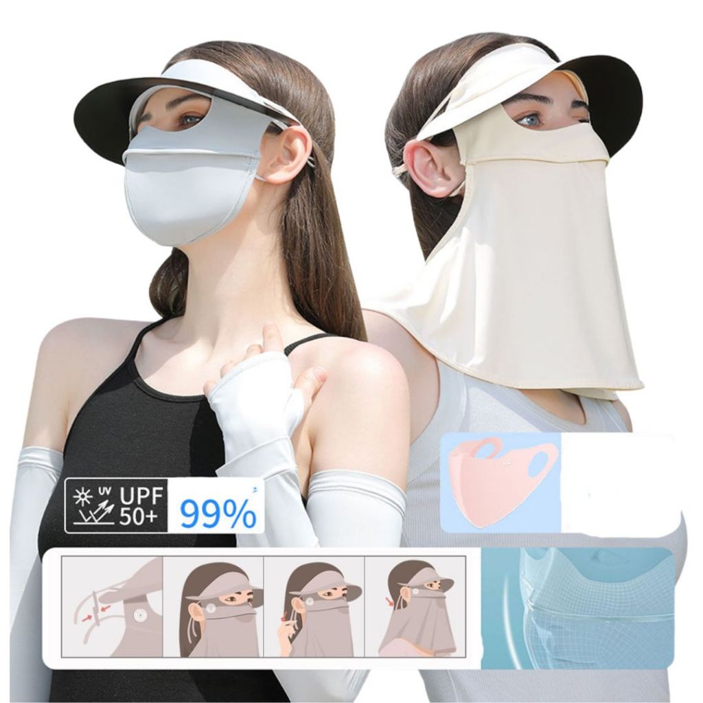 Jual Masker Anti UV Penutup Wajah Leher Wanita - Pelindung Wajah Leher ...