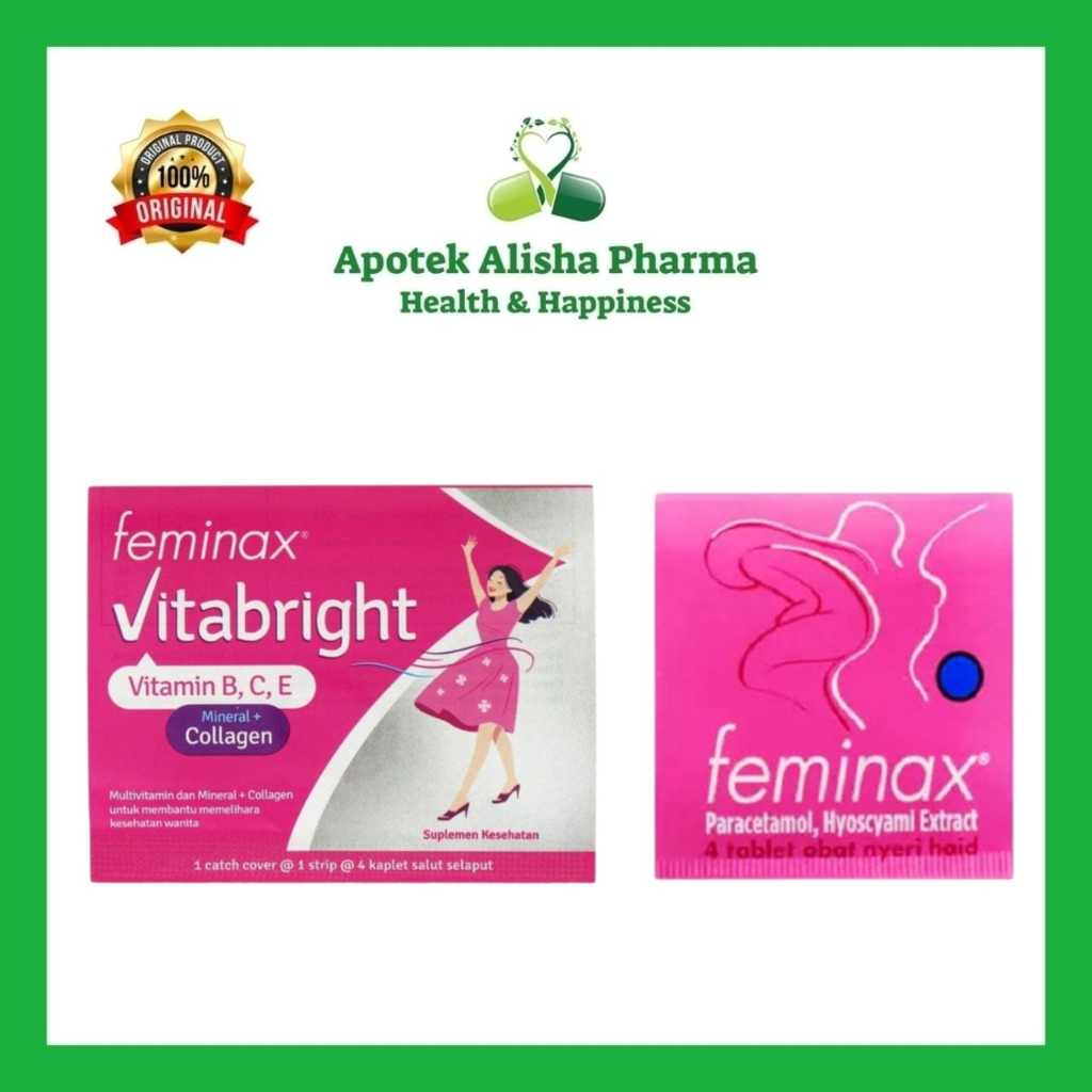 Jual Feminax VitaBright 5 Strip @ 4 Tablet Pereda Nyeri Haid | Shopee ...