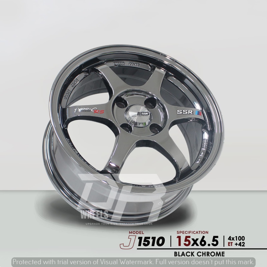 Jual Velg mobil model type c ssr ring 15 lebar 65 hole 4x100 et42 warna black crome | Shopee ...