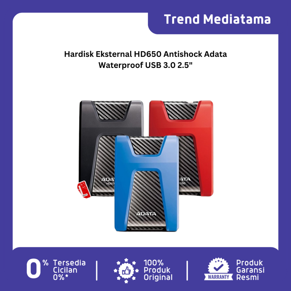 Jual Hardisk Eksternal HD650 Antishock Adata Waterproof USB 3.0 2.5" | Shopee Indonesia