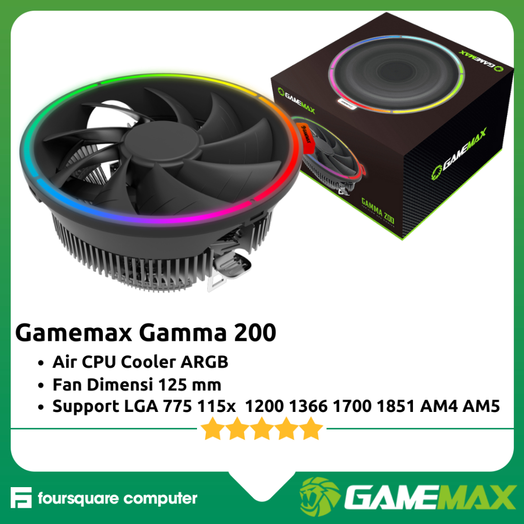 Jual Gamemax Gamma 200 Air CPU Cooler ARGB Direct Touch Hitam | Shopee ...