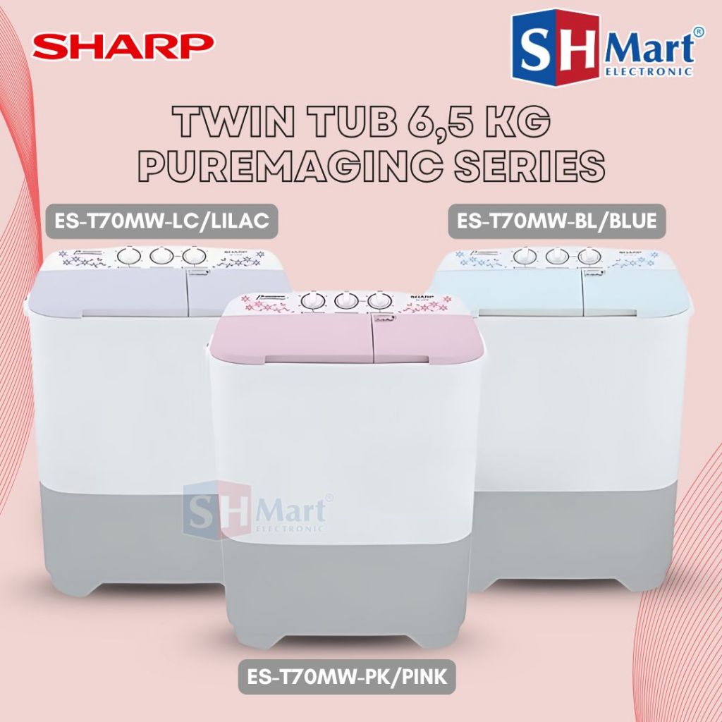Jual MESIN CUCI SHARP 2 TABUNG 7 KG ES-T70MW / EST70MW GARANSI RESMI ...