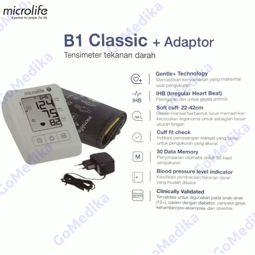Jual Tensimeter Digital Microlife B1 Classic Free Adaptor | Shopee ...