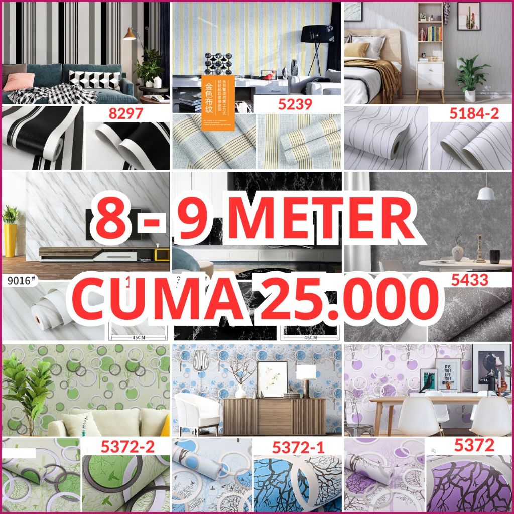 Jual WALLPAPER DINDING STIKER (8 M X 45 CM) MOTIF SALUR WALLPAPER ...