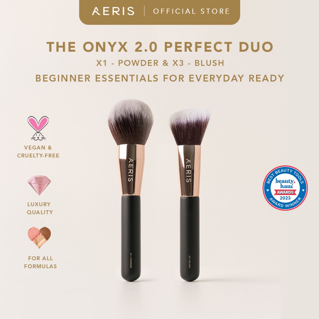 Jual Aeris Beauté The Onyx Perfect Duo Bundle | 1 Set Bundle Paket Kuas ...
