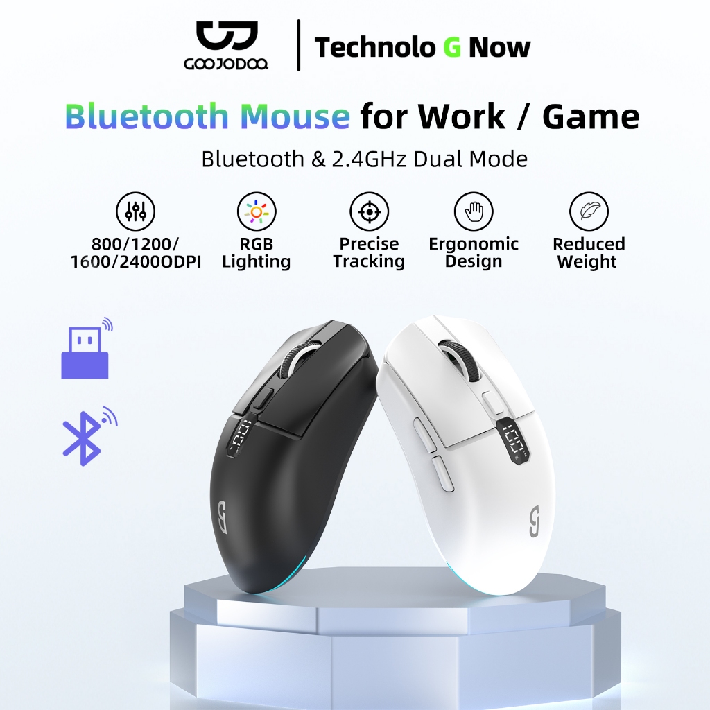 Jual Goojodoq Lightweight Wireless Mouse 2.4GHz & Dual Bluetooth Silent ...