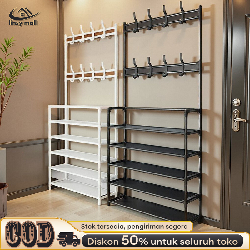 Jual Stand Hanger Rak Sepatu Penyimpanan Tempat Topi Rak Pakaian ...