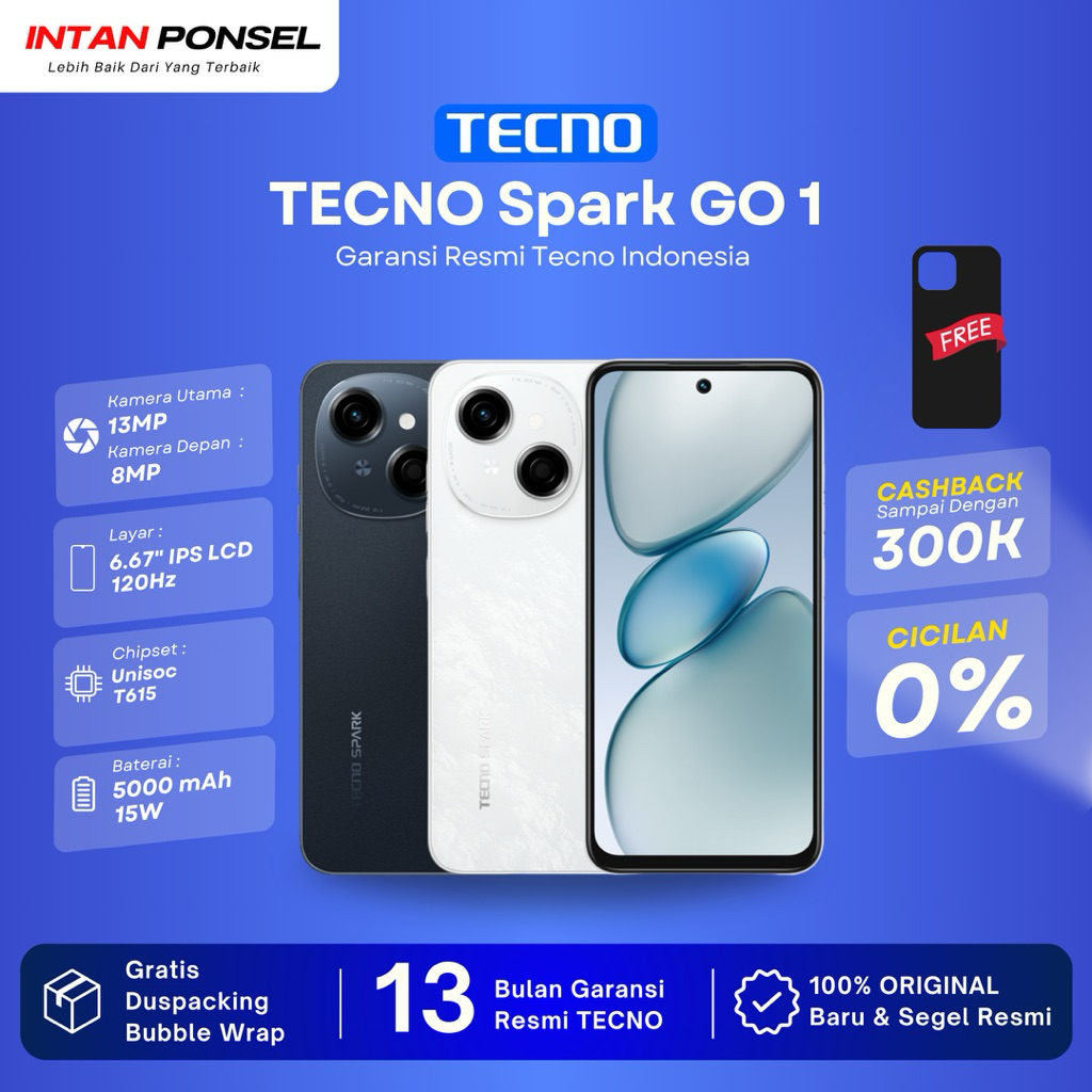 Jual Tecno Spark Go 1 4/128GB | 120Hz Display | IP54 | 5000mAh | Garansi Resmi Tecno Indonesia ...