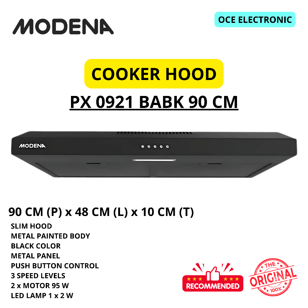 Jual COOKER HOOD MODENA PX 0921 BABK 90 CM PENGHISAP ASAP DAPUR | Shopee Indonesia