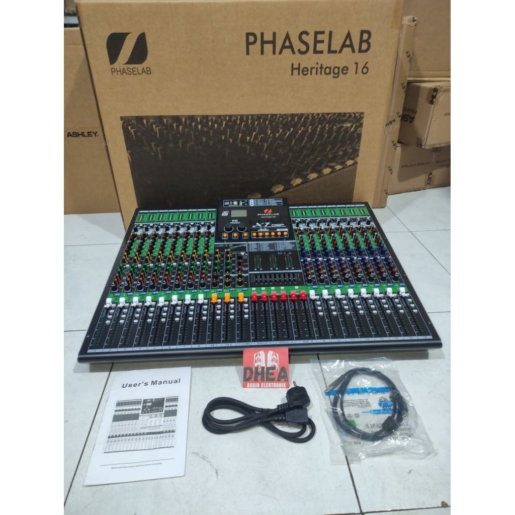 Jual Mixer Audio PHASELAB Heritage16 Original 16 Chanel New Double Efek plus Compressor Led VU ...