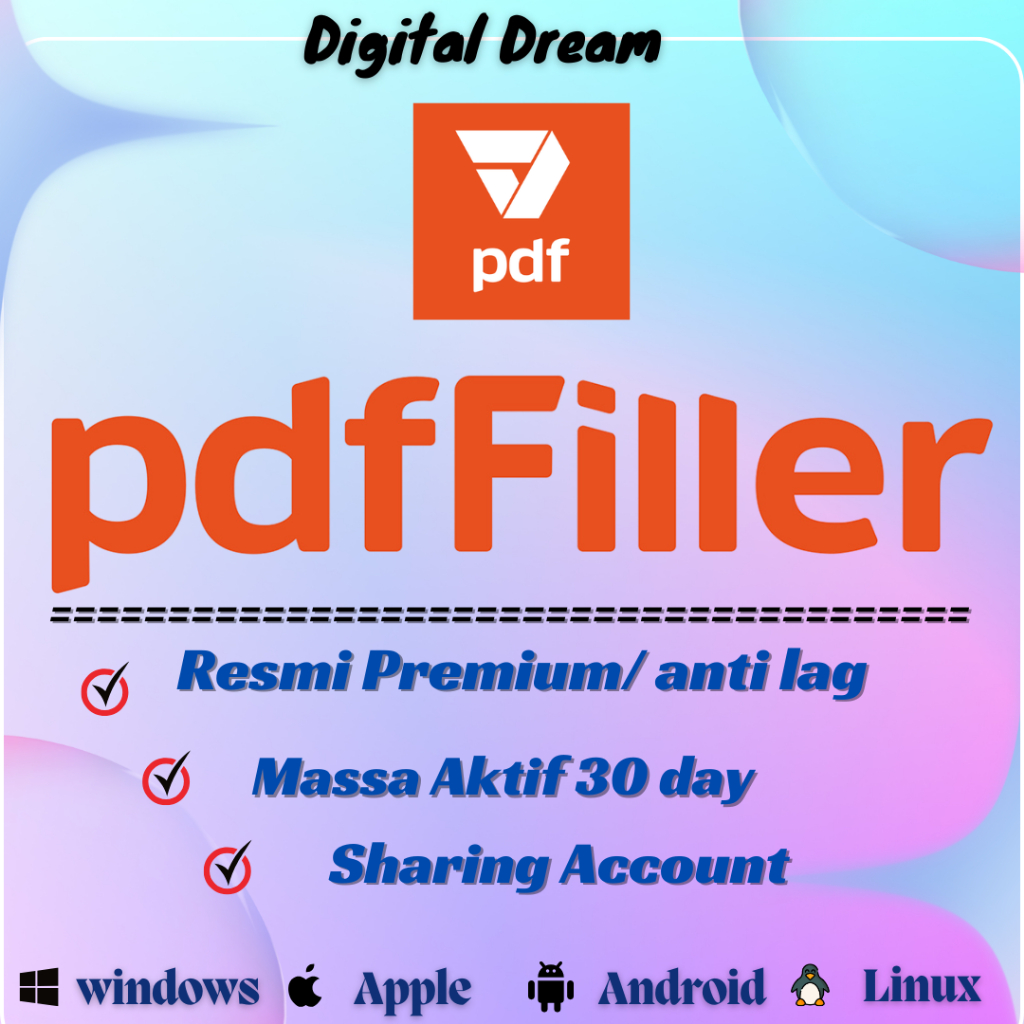 Jual pdfFiller Premium Account Merge/Edit PDF to Word | Watermark remove | Sign PDF | Shopee ...