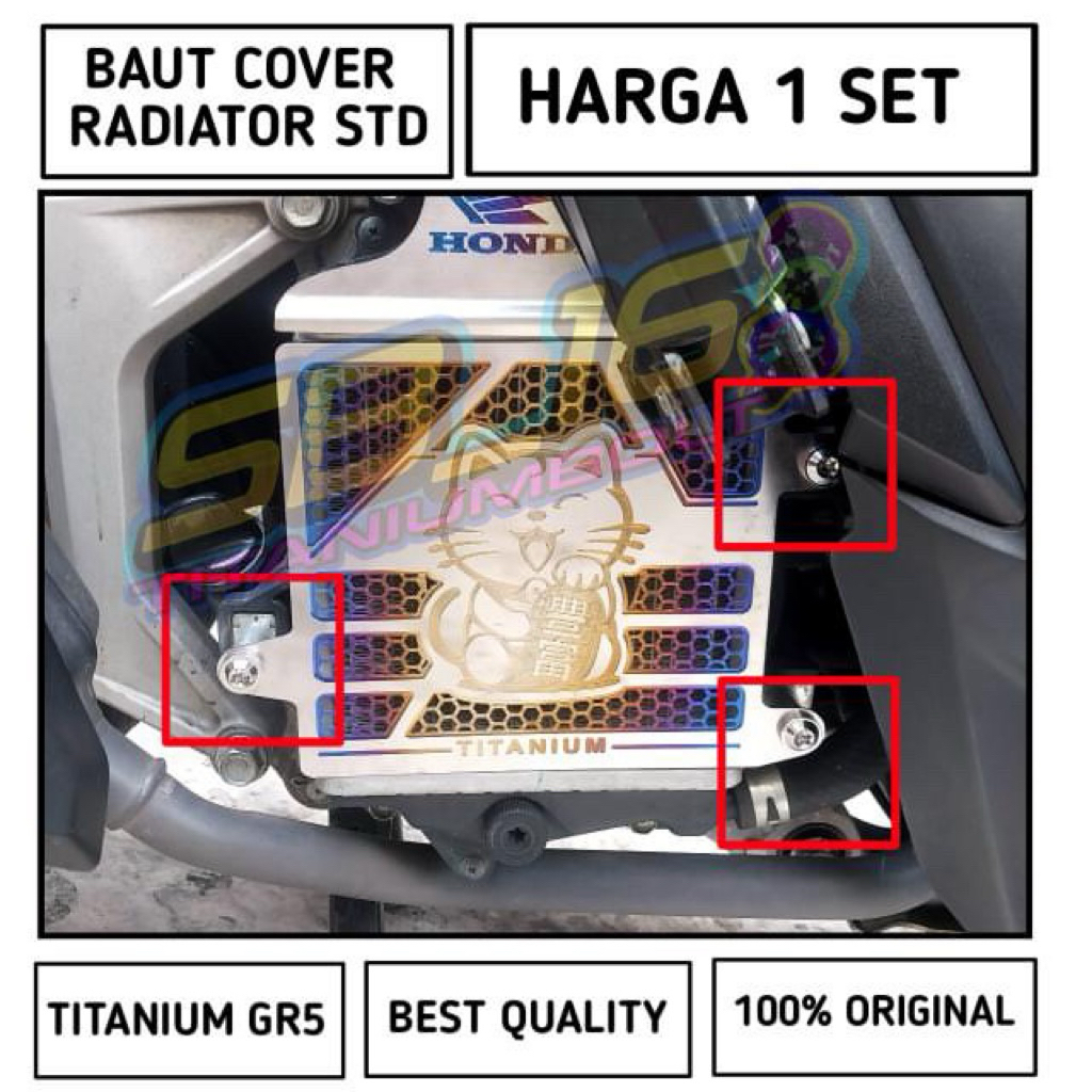 Jual BAUT COVER RADIATOR VARIASI RADAITOR STANDAR TITANIUM GR5 | Shopee ...