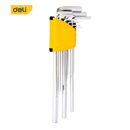 Jual Deli Extra Long Flat-end Hex key set (Silver) - Kunci L Flat ...