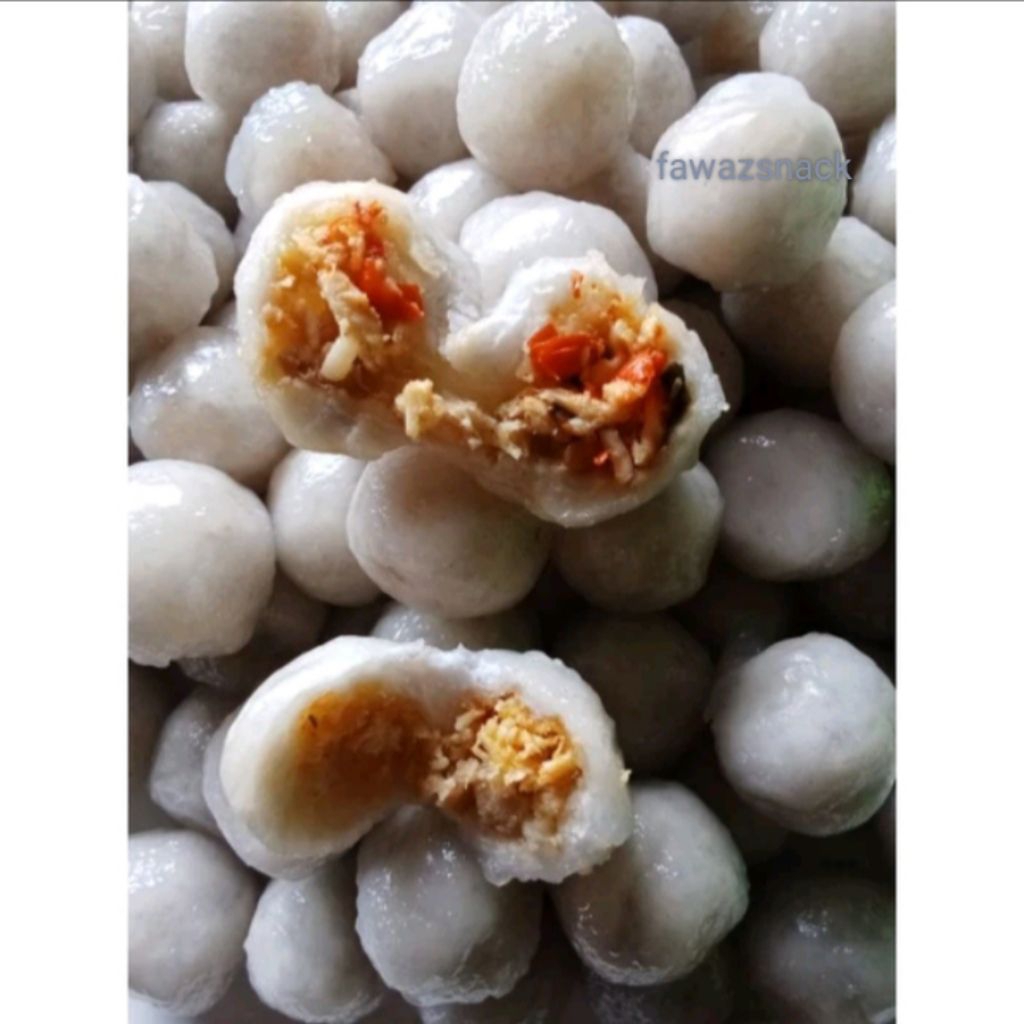 Jual paket usaha baso aci isi ayam suwir pedas daun jeruk ukuran sedang ...