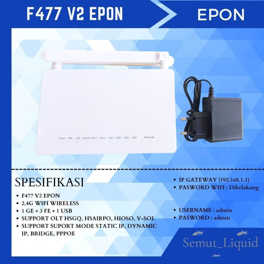 Jual MODEM EPON ZTE F477 V2 Plus adaptor Second dan New casing Antena ...