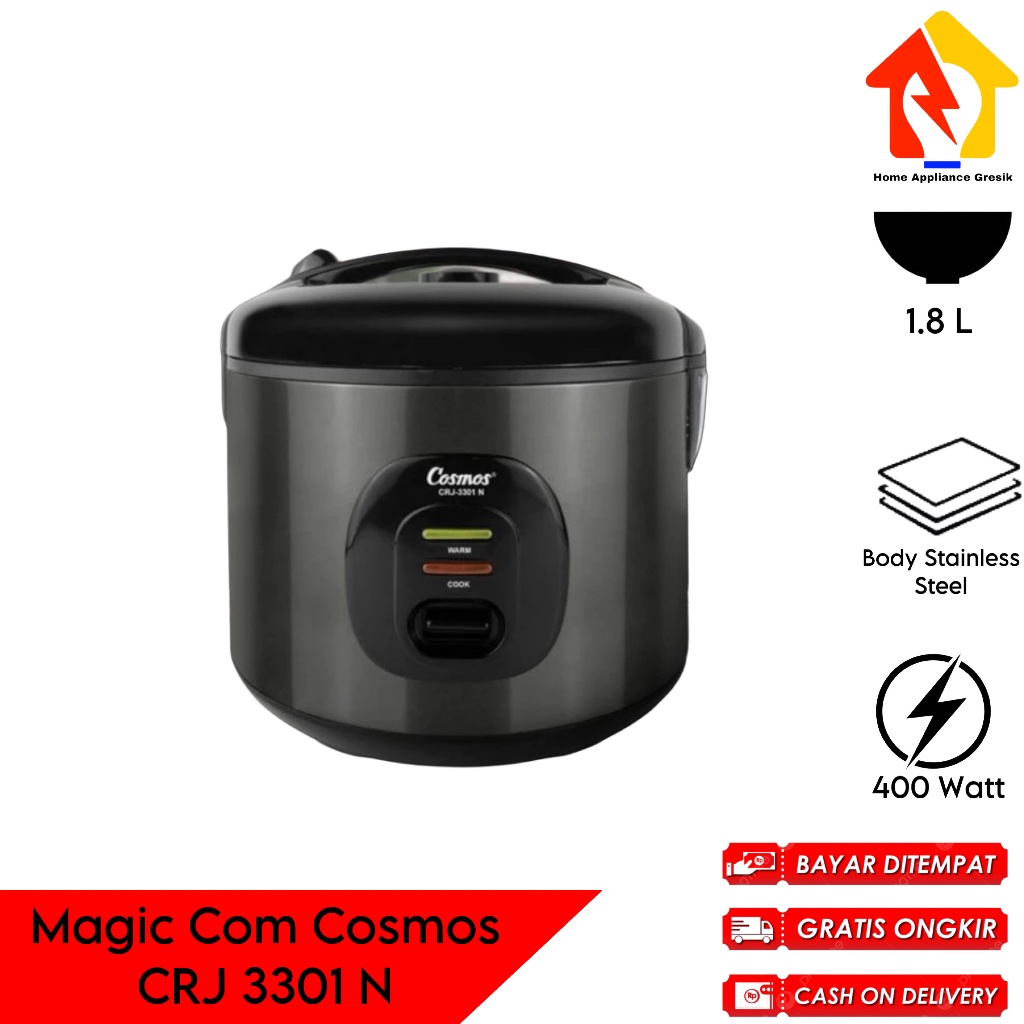 Jual Magic Com Cosmos CRJ 3301 N / Rice Cooker Cosmos CRJ3301N (1,8 L ...