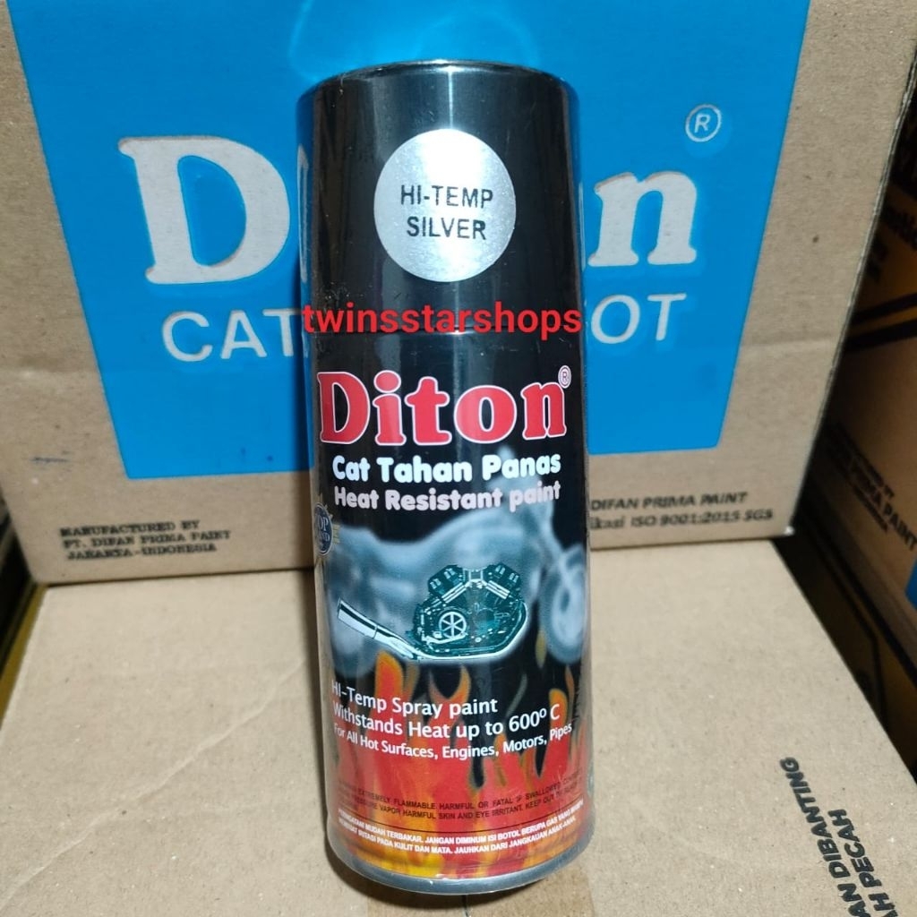 Jual Pilok Pilox Pylox Diton Hi Temp Silver Anti Tahan Panas Cat Semprot Spray Paint 150cc ...