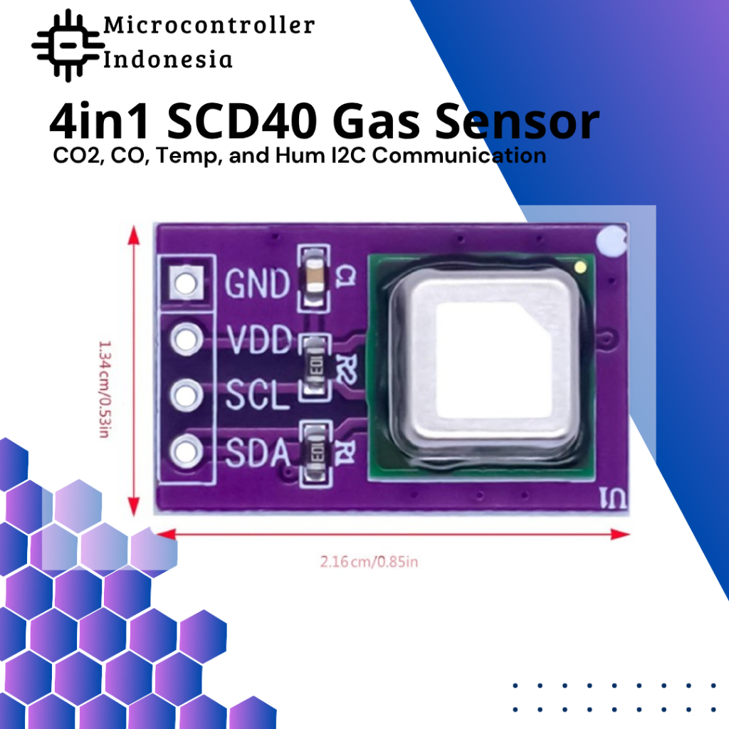 Jual SCD40 Gas Sensor Module detects CO2, Carbon Dioxide, Temperature ...