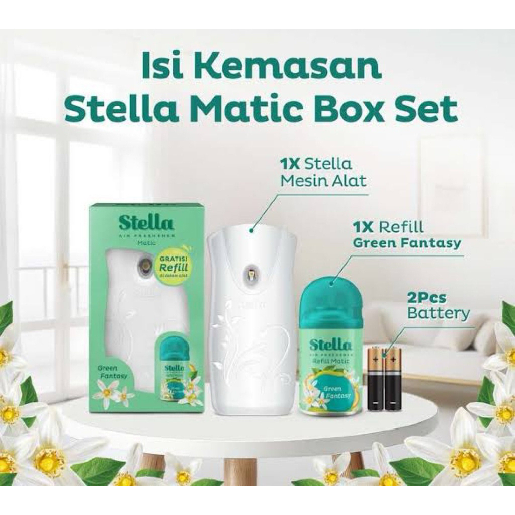 Jual Stella Air Freshener Home Matic Box Set Putih 160 ml Pengharum Ruangan Otomatis | Shopee ...