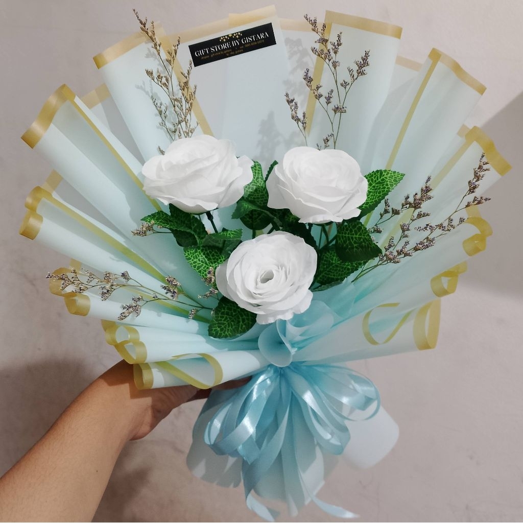 Jual Buket bunga mawar 3 tangkai satuan murah | Shopee Indonesia