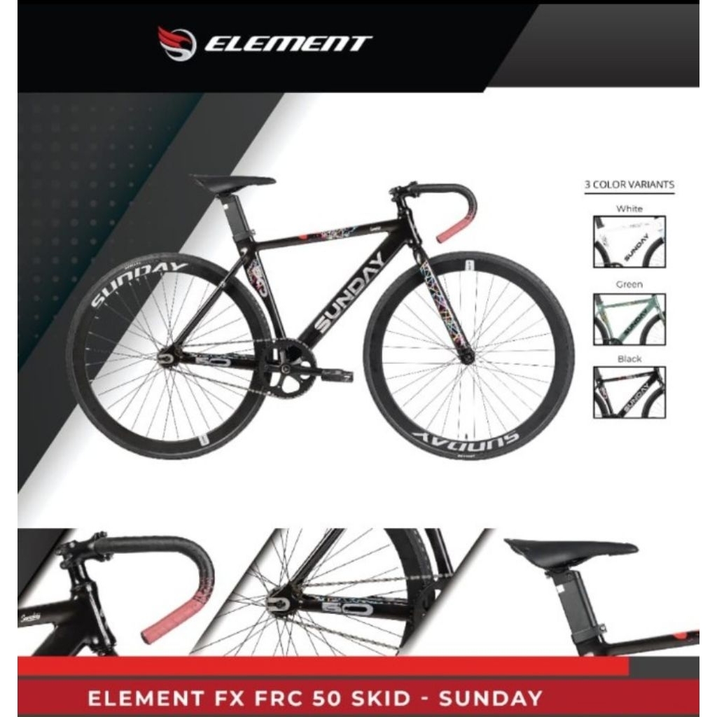 Jual SEPEDA FIXIE ELEMENT FX FRC 50 SKID SUNDAY 700C REM DOLTRAP ALLOY ...
