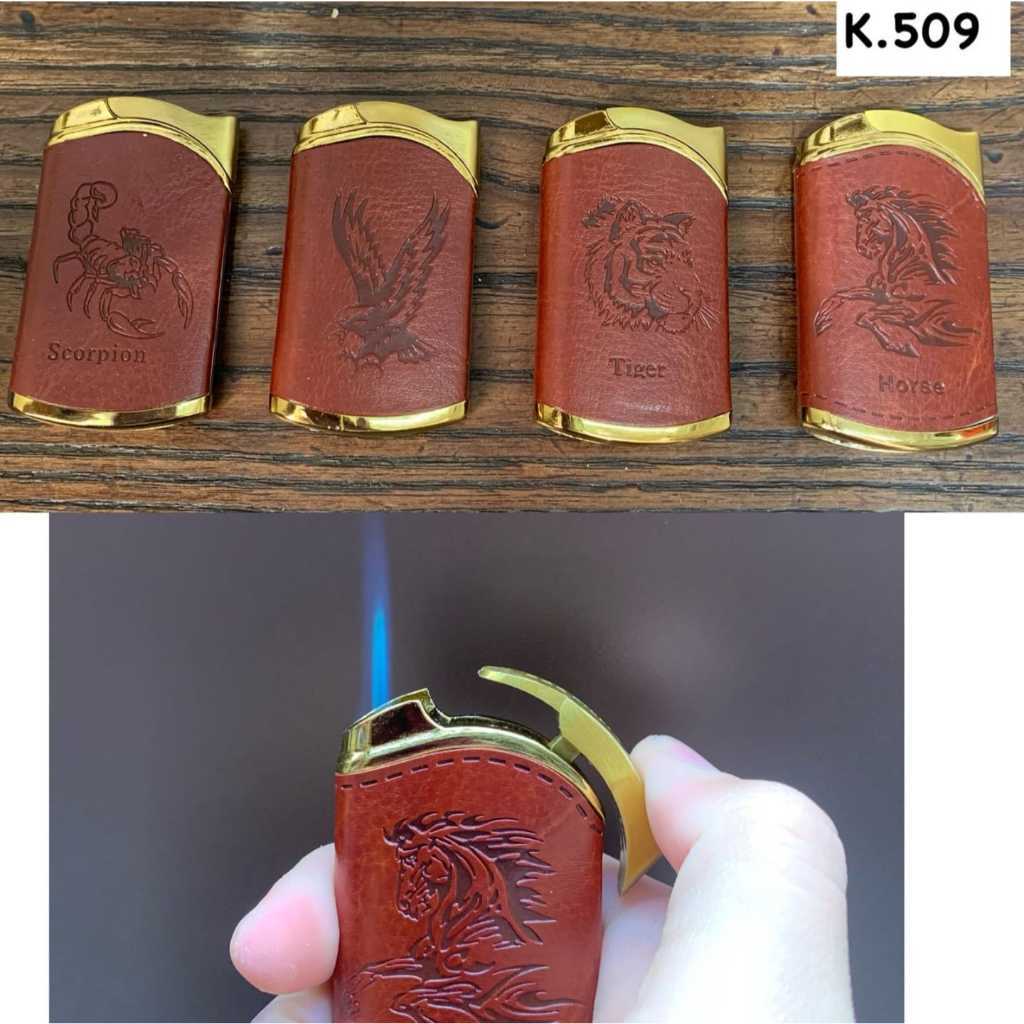 Jual Korek Api Bara Kulit Isi Ulang Gas Motif Embossing Jet Flame ...