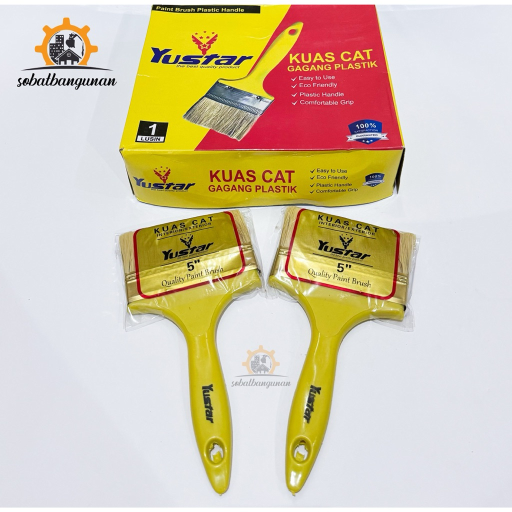 Jual Kuas Cat 5” inch Gagang PVC merk YUSTAR / Kuas murah 5” inch ...