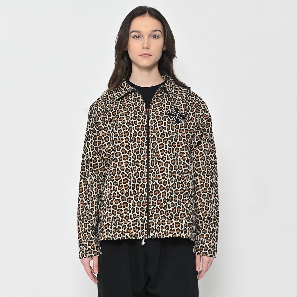 Jual Puddinglane Work Jacket Boxy Leopard Unisex Pria Wanita Lengan ...