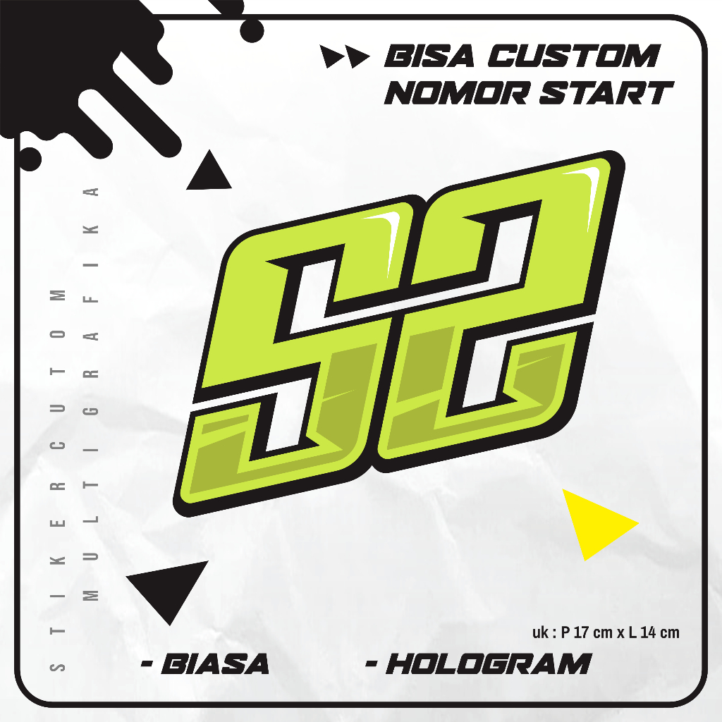 Jual Stiker Nomor Star Sticker Decal Racing start water proof anti air ...