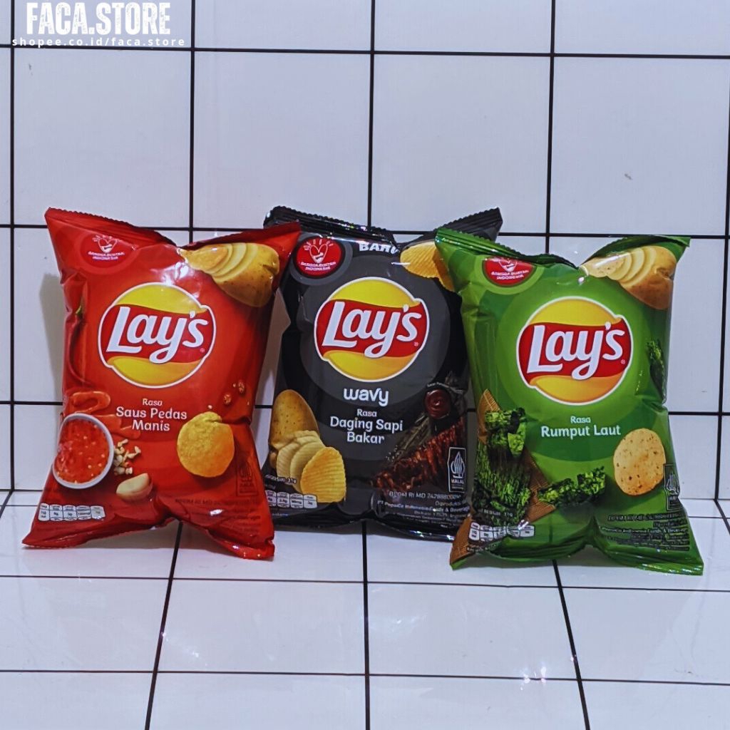 Jual Lay's rasa saus pedas manis , daging sapi bakar & rumput laut 64gr ...