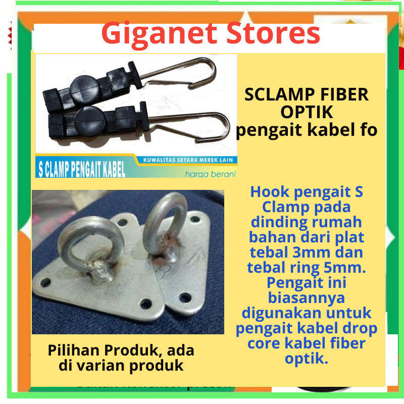 Jual S CLAMP Fiber Optik Hook S Clamp Pengait Clamp Kabel Fiber Optik ...