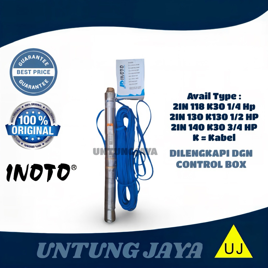 Jual POMPA SUBMERSIBLE INOTO 2IN 130 Kabel 30 meter 1/2 HP // POMPA ...