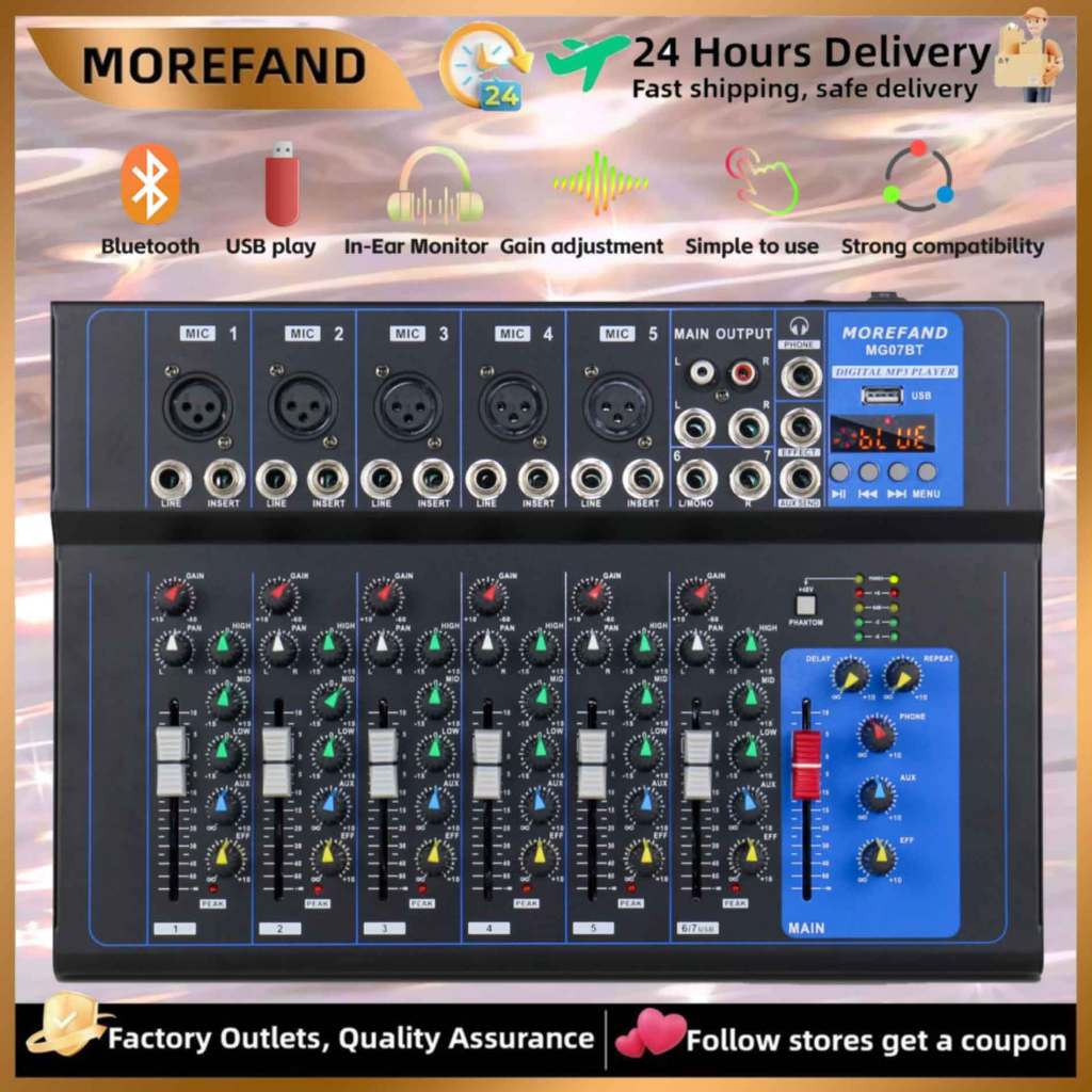 Jual Professional F4//F7 4/7-Channel mixer Console Audio Mixer Built-in ...