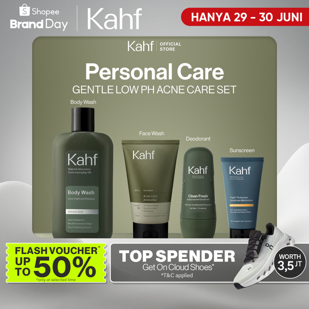 Jual [SPECIAL BRAND DAY] Kahf Paket Personal Care Isi 4 (Face Wash + Sunscreen Moisturizer ...