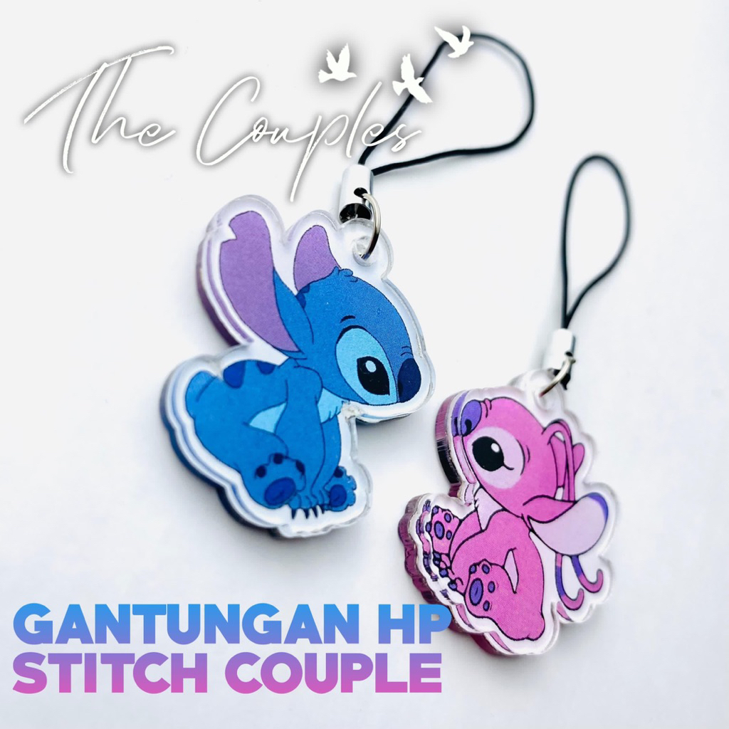 Jual Gantungan HP Couple STITCH LUCU Pasangan / Strap HP Couple Akrilik ...