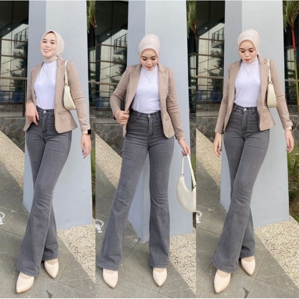 Jual Highwaist Cutbray jeans Wanita Loose VOL 2 | Shopee Indonesia