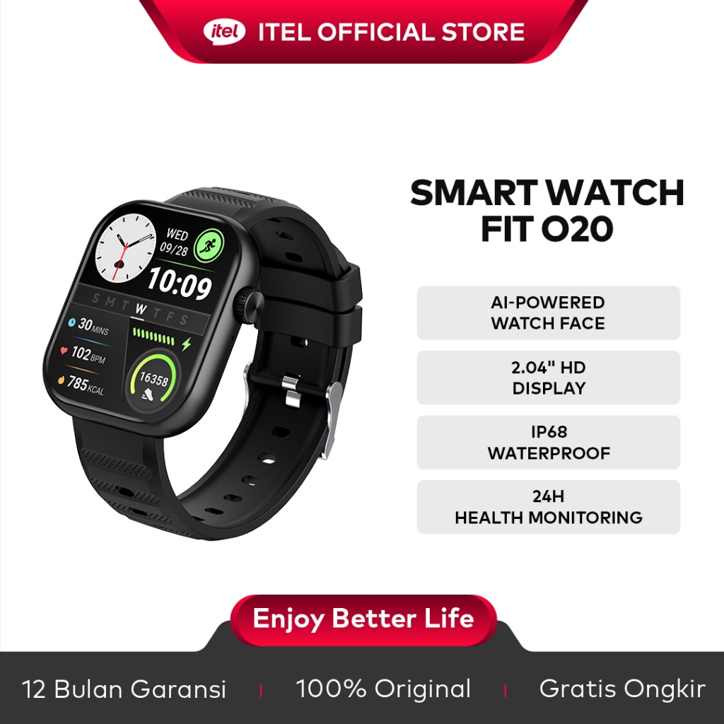 Jual Official itel Smart Watch ISW-O20 AI Watch Face | Pemantau ...
