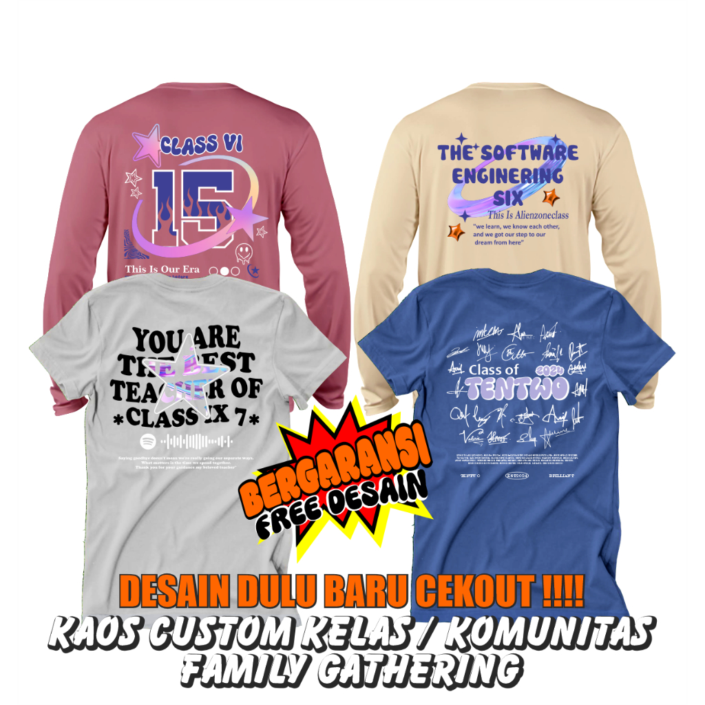 Jual KAOS CUSTOM KELAS / KAOS KOMUNITAS / BISA REQUS DESIGN / Bebas Ganti Foto dan Tulisan Bisa ...