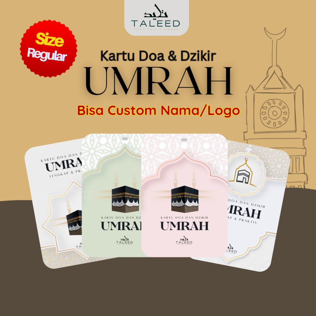 Jual Kartu Doa & Dzikir Umroh (Size Regular) - Bisa Custom Nama/Logo ...